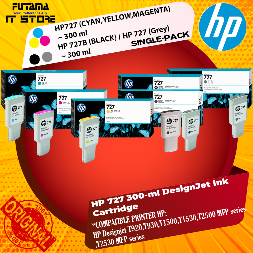 HP 727 300ml/ 130ml DesignJet Ink Cartridge (100% ORIGINAL) – Futama IT Store