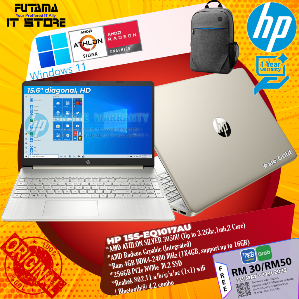 HP 15S-EQ1017AU(PALE GOLD)/ EQ1018AU(SILVER) (AMD ATHLON SILVER 3050U ...